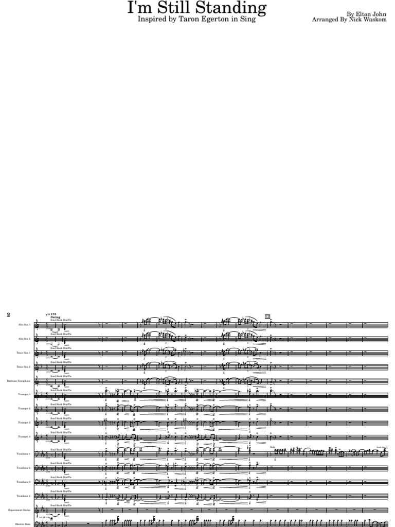 Im Still Standing Taron Egerton Im Still Standing - Arranged For Big Band | PDF | Saxophone ...