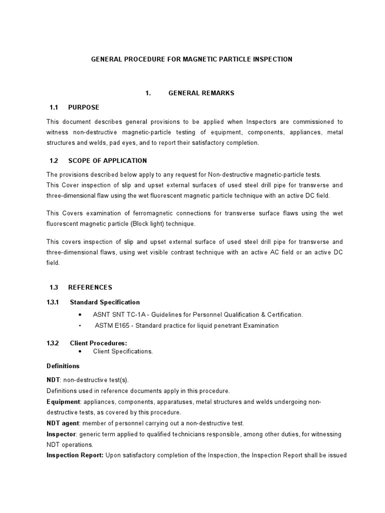 Magnetic Particle Tests Ndt Wi Pdf Nondestructive Testing
