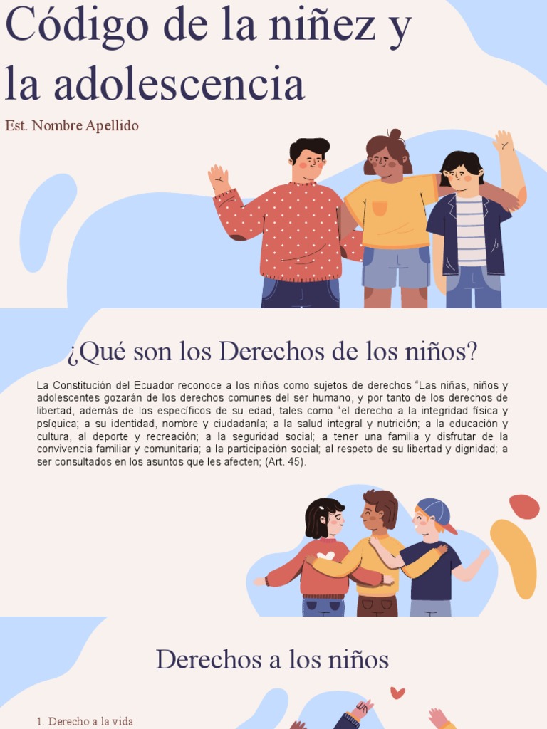 Exposicion Codigo de La Niñez y Adolescencia | PDF