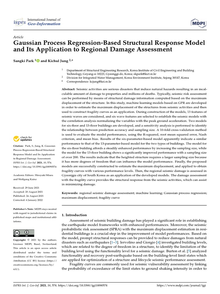 Gaussian Process Regression Based Structural Response Model And Its Application To Regional