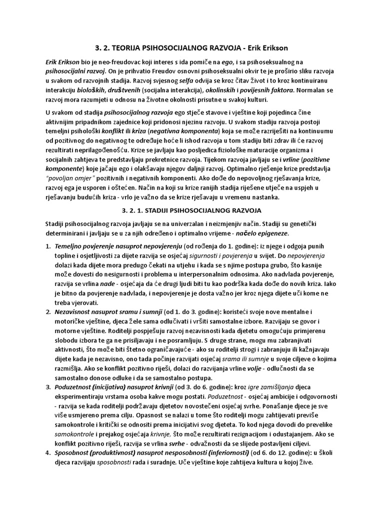 Eriksonova Teorija | PDF