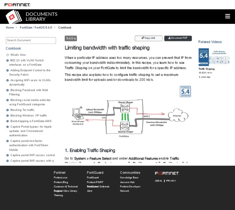 Docs Fortinet Com Document Fortigate 5 4 0 Cookbook 107907 Limiting