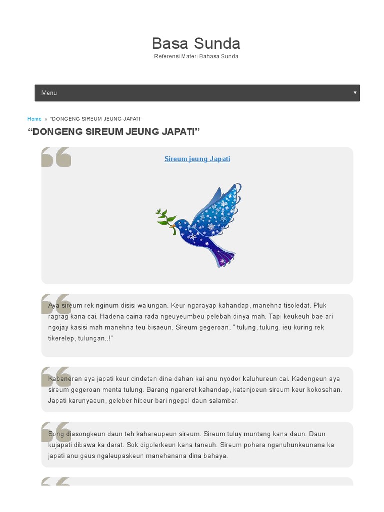 Basasunda Com 5 Cerita Dongeng Fabel Bahasa Sunda Pdf