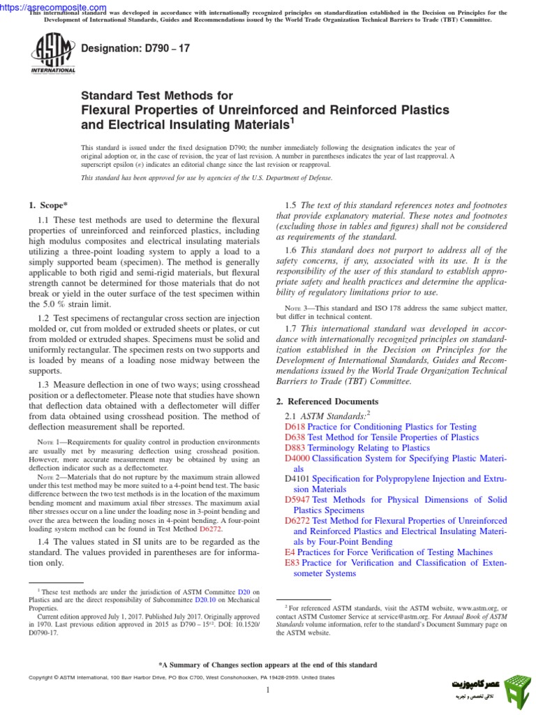 Astm D 790 2017 | PDF | Deformation (Engineering) | Young's Modulus