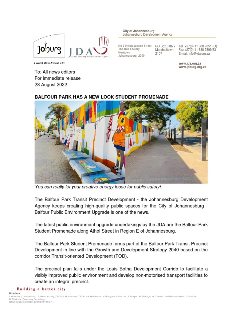 Balfour Park Student Prominade Completed SH - KN | PDF | Design | Transport