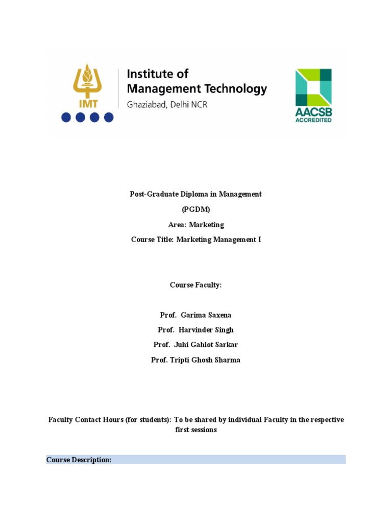 Mm I Final Course Outline For Coursepack July2021 Pdf Marketing