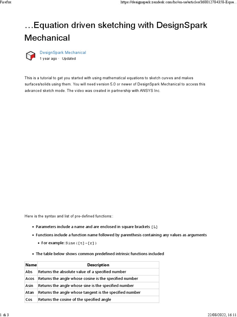 Equation Driven Sketching With DesignSpark Mechanical - DesignSpark ...