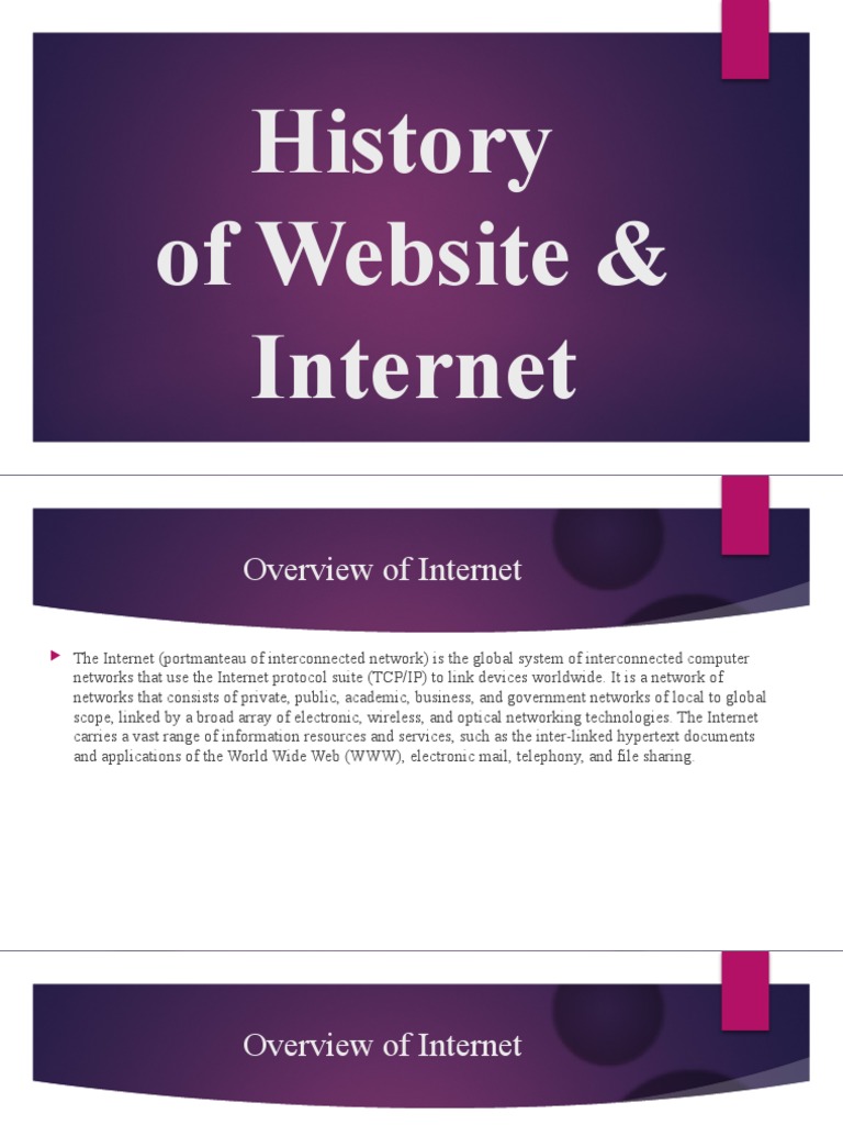 History of Website & Internet | PDF | World Wide Web | Internet & Web