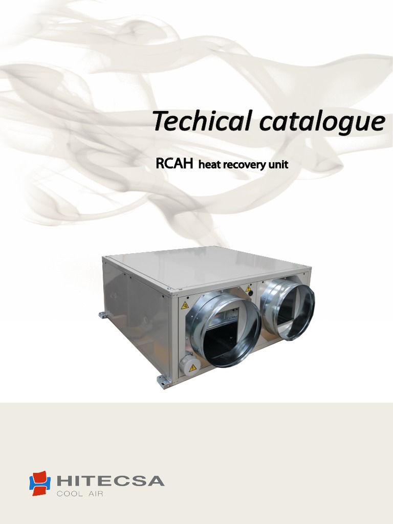 Techical Catalogue: Heat Recovery Unit | PDF | Duct (Flow) | Heat Exchanger