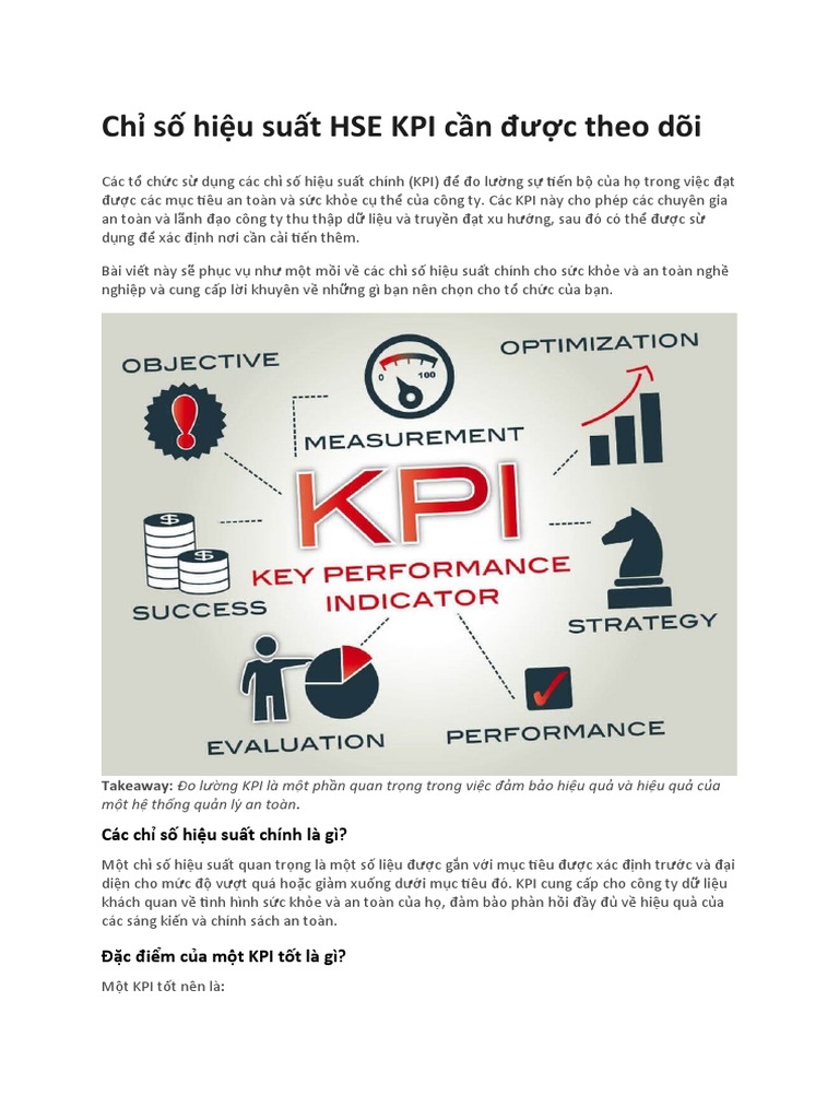 Chỉ số hiệu suất HSE KPI cần được theo dõi | PDF