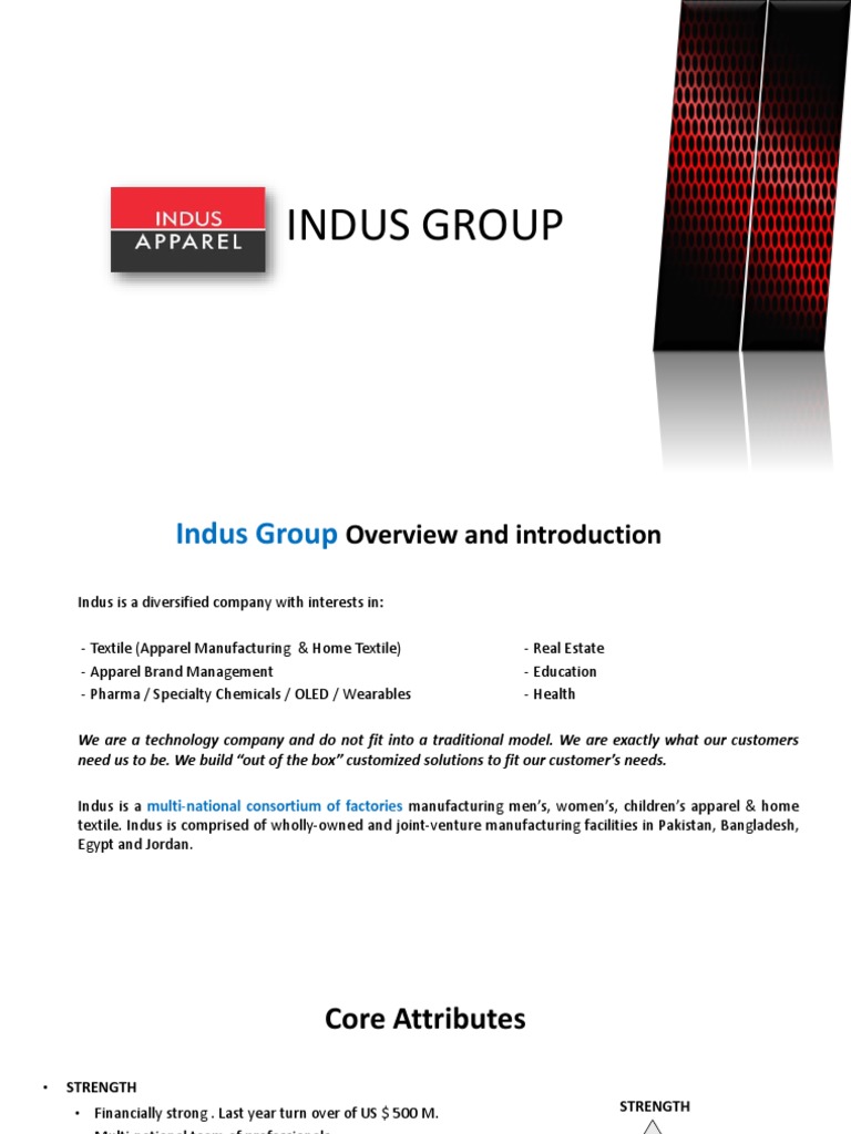 Indus Group Profile Updated Final1 | PDF | Audit | Clothing
