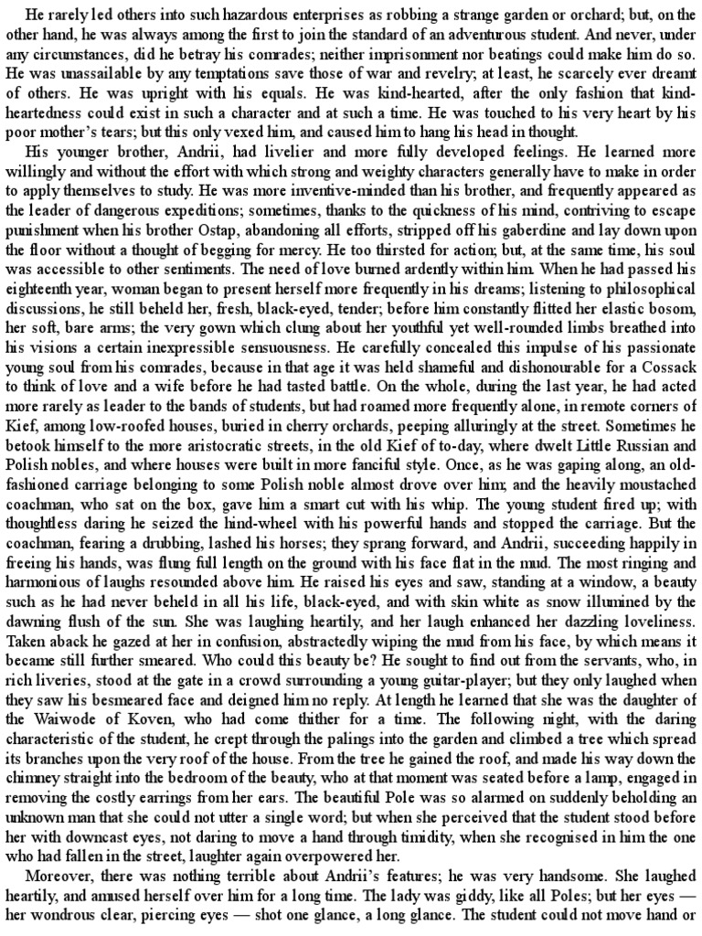 Taras Bulba's Cossack Adventures | PDF | Poetry