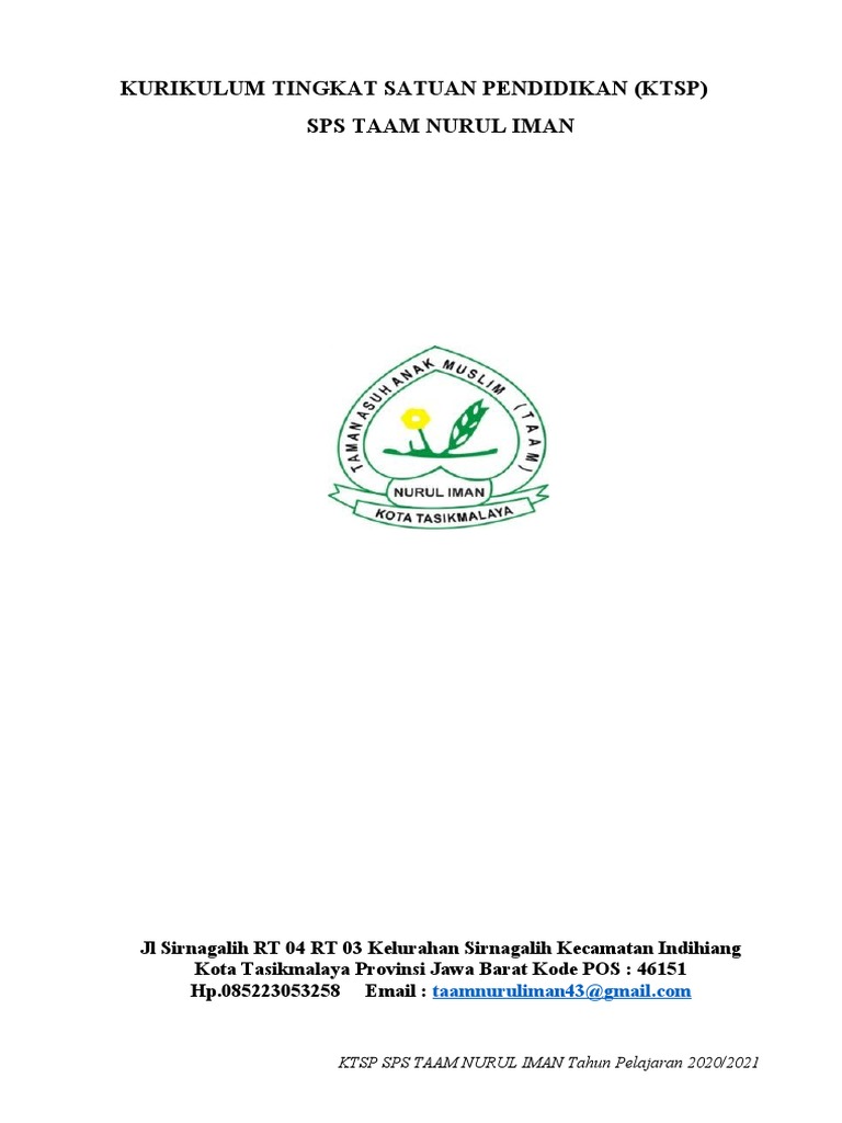 KTSP SPS Taam Nurul Iman Indihiang | PDF