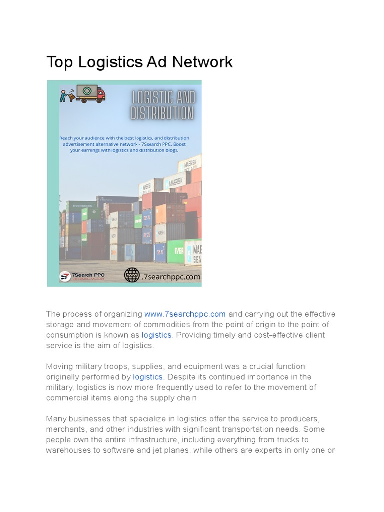 Top Logistics Ad Network | PDF | Logistics | Warehouse