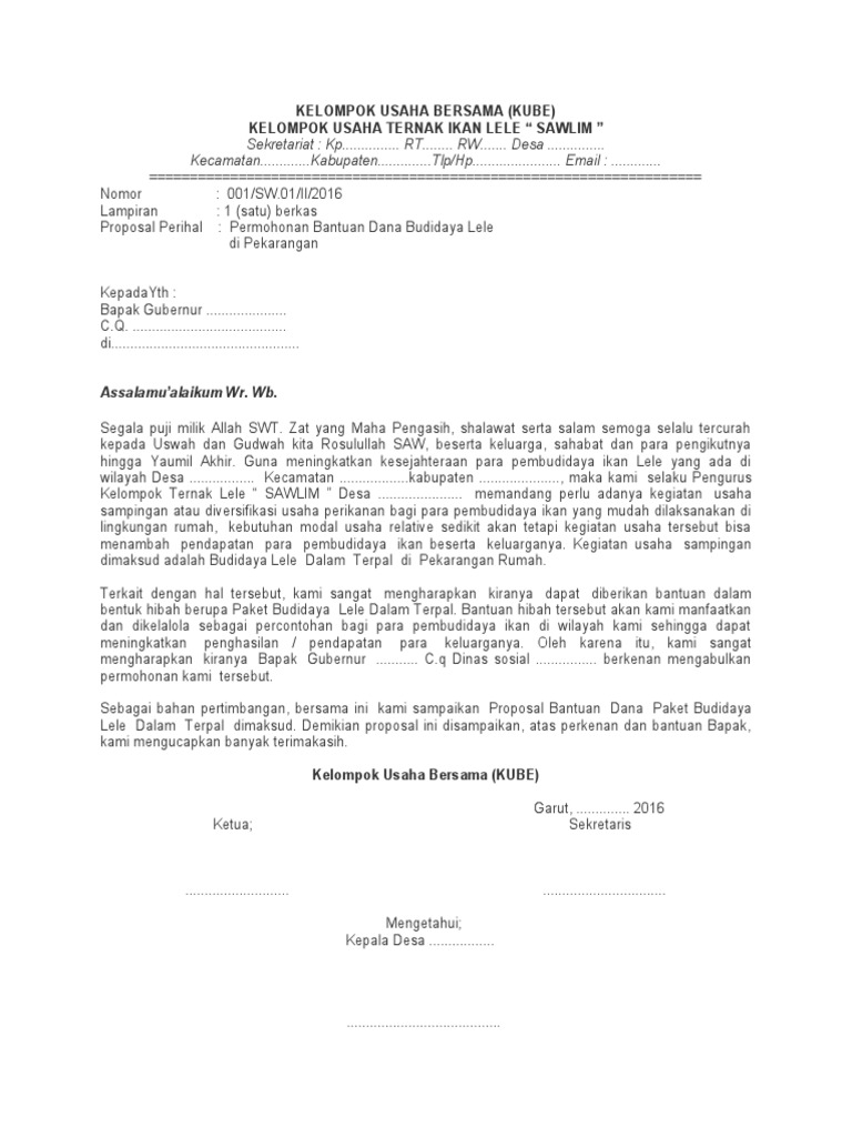 Contoh PROPOSAL Kube 4 | PDF