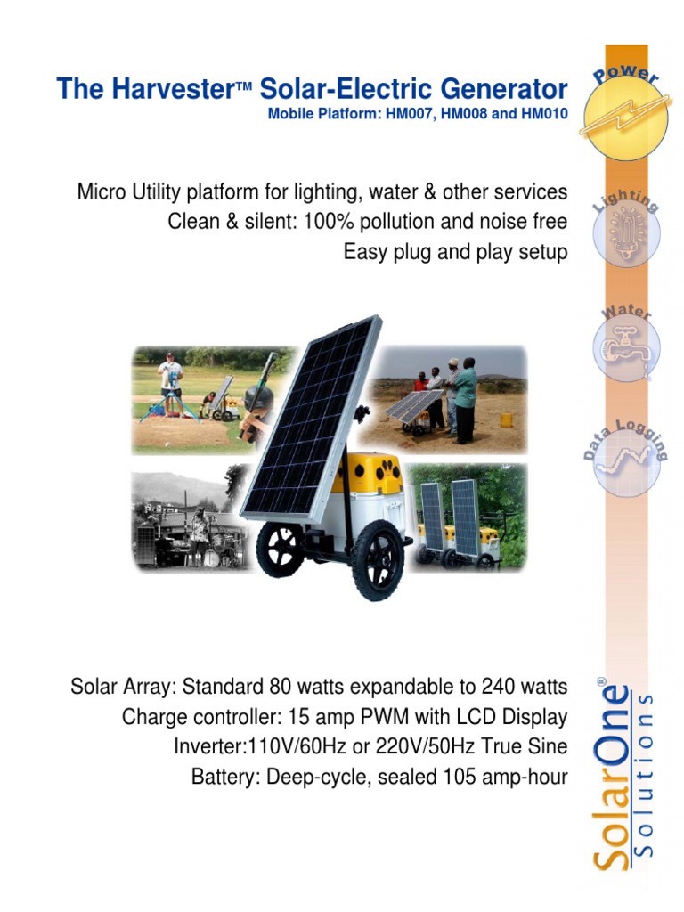 The Harvester Solar-Electric Generator | PDF | Power Inverter | Solar Cell