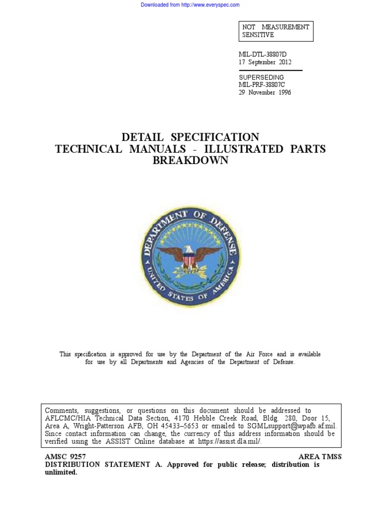 Detail Specification Technical Manuals - Illustrated Parts Breakdown ...