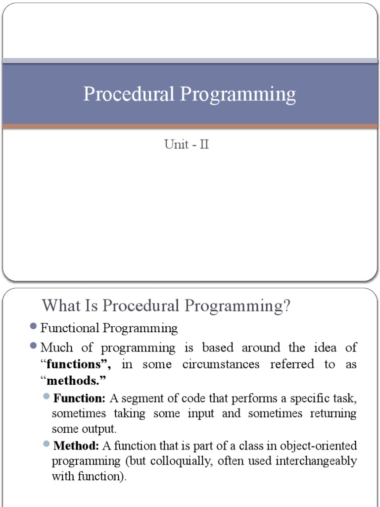 Procedural Programming Pdf Programming Language Variable Computer Science