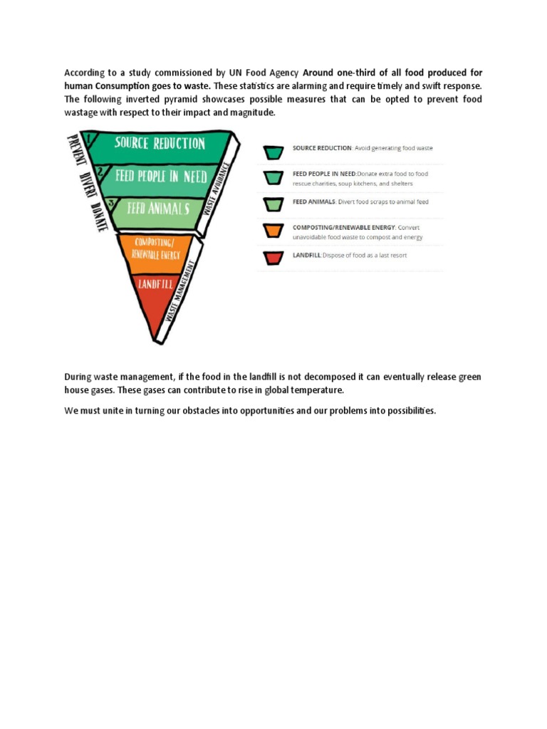 According To A Study Commissioned by UN Food Agency Around One | PDF