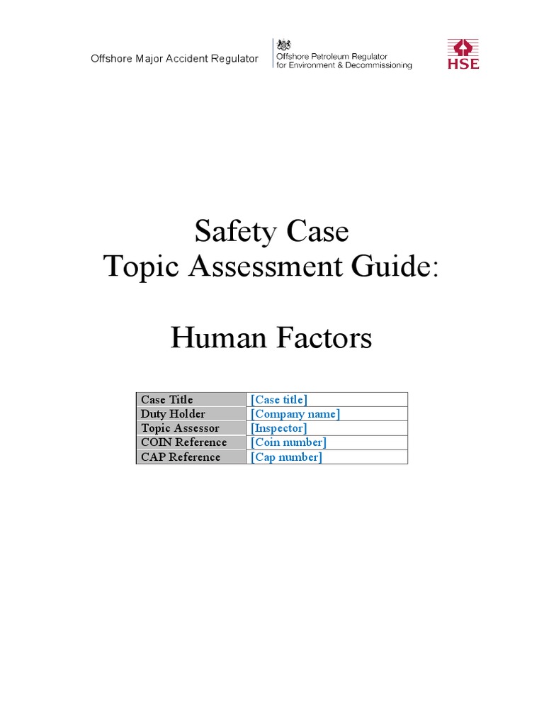 Human Factors in Safety Case Assessment | PDF | Human Factors And ...