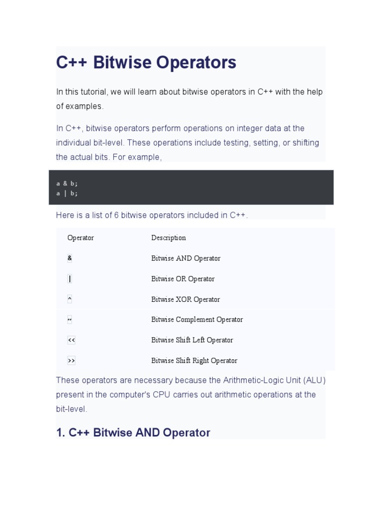 Bitwise | PDF | Control Flow | Theory Of Computation