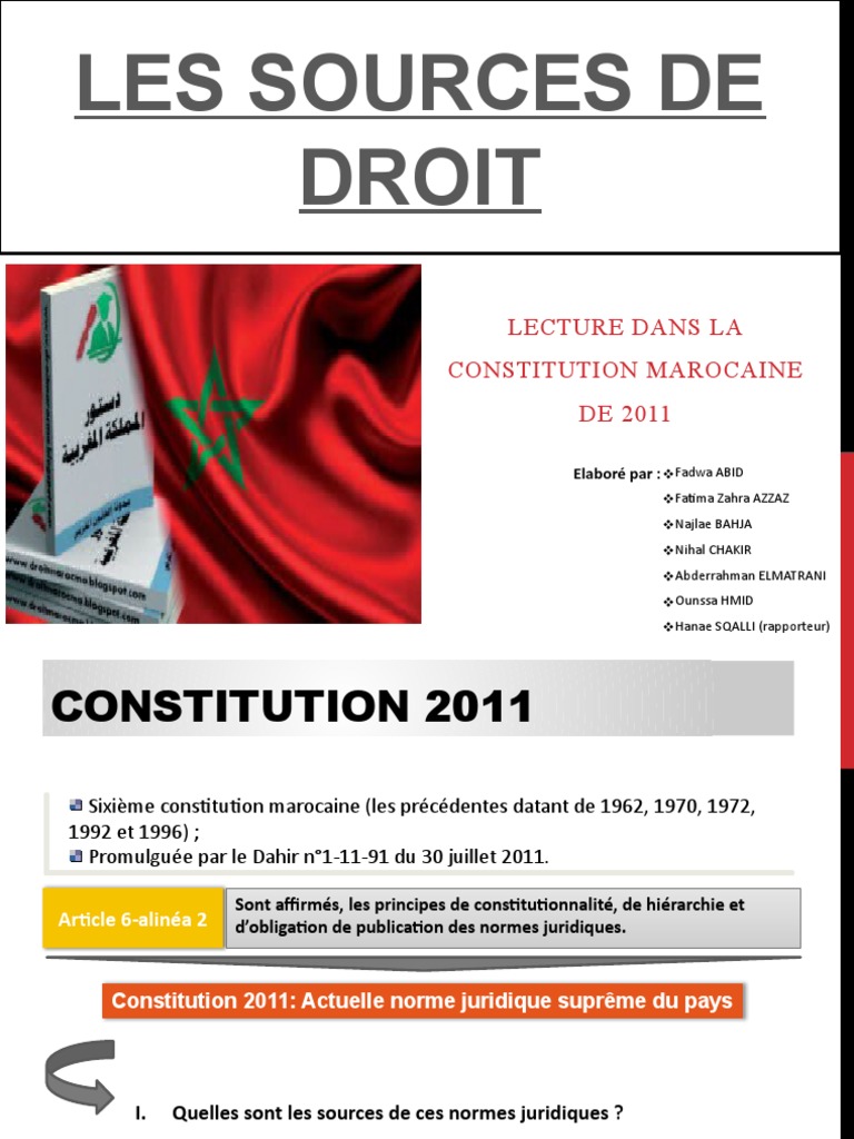 Prez Sources de Droit | PDF | Loi | Constitution