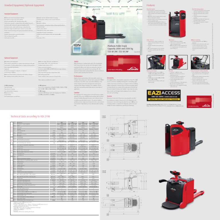 Linde Pallet Trucks t25 Apsp t20 Apsp Series 131 7 Specifications | PDF ...