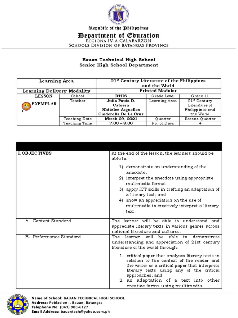 Grade 11 Literature Module | PDF | Multimedia | Educational Technology