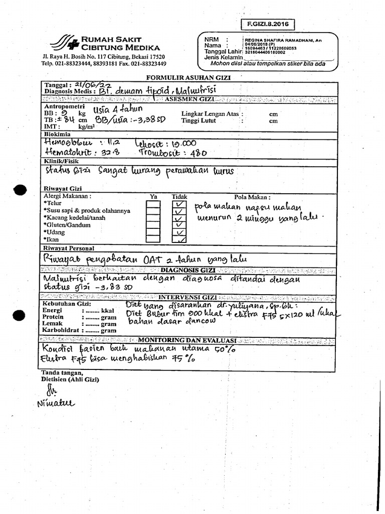 Gizi Form Adime An Regina | PDF