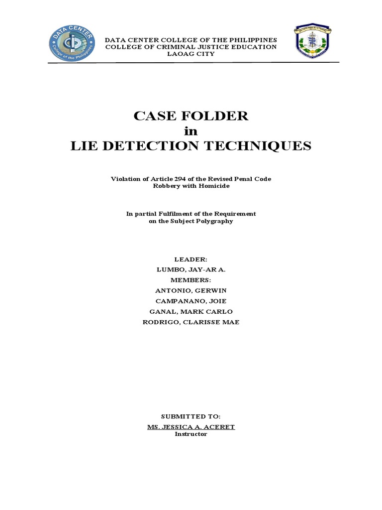 College Polygraph Case Study on Robbery Homicide | PDF | Polygraph ...