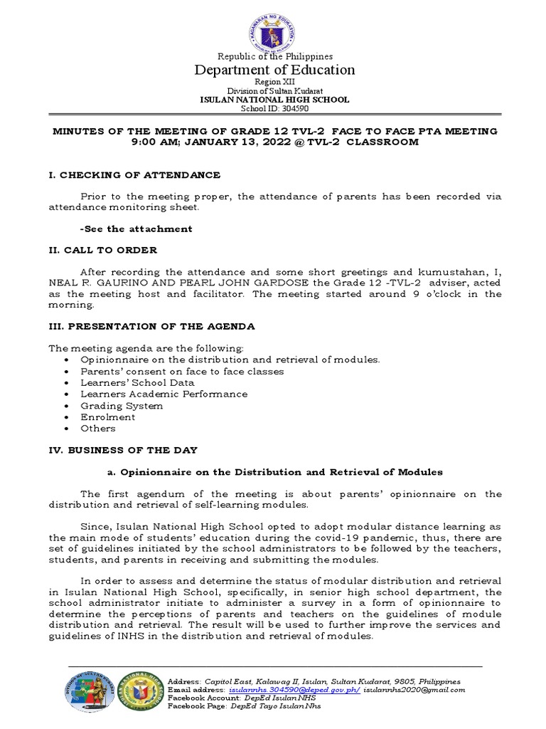 Department of Education: Isulan National High School | PDF | Learning