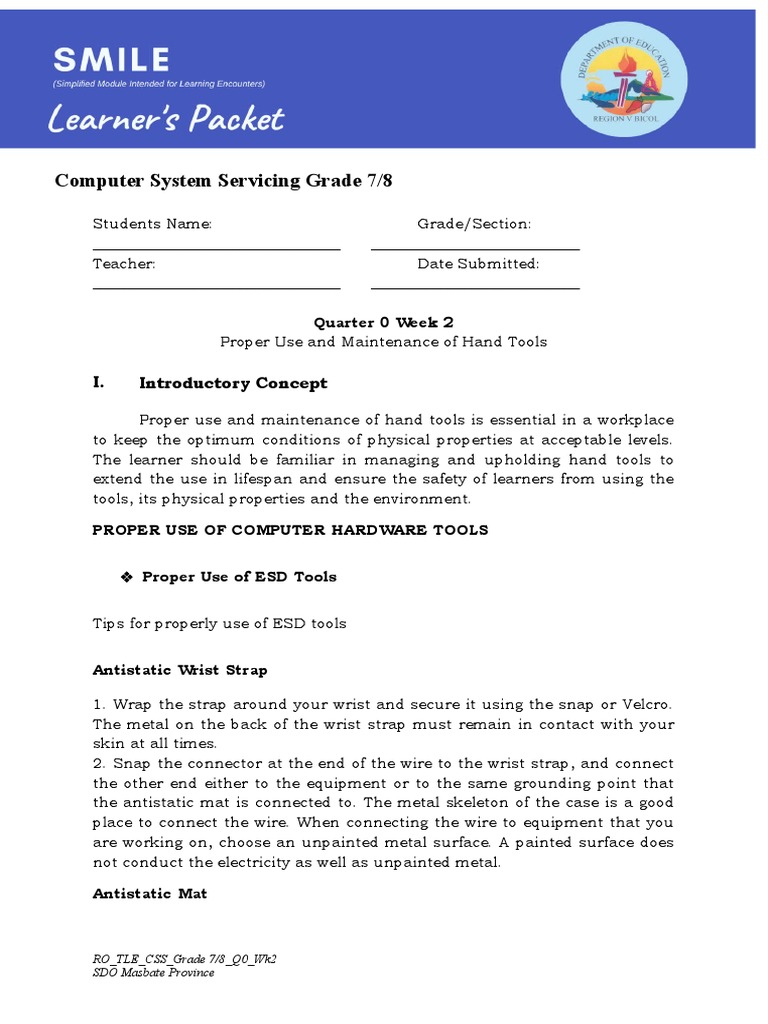 Smile-Lsp-Css - 7 - 8 Wk2 | Download Free PDF | Screw | Tools