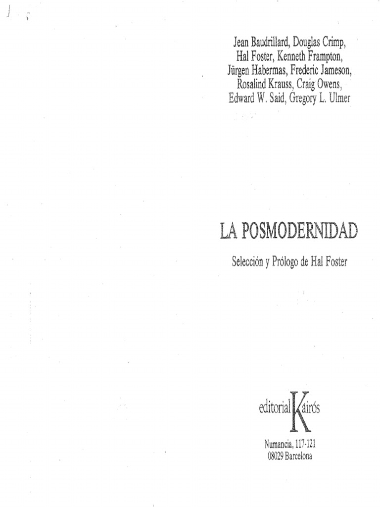 Habermas J. La Modernidad, Un Proyecto Incompleto | PDF