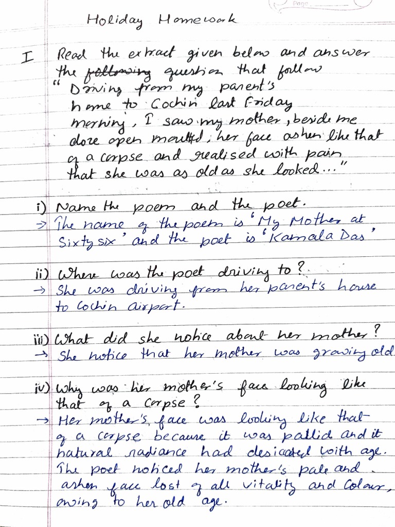 English Holiday Homework | PDF