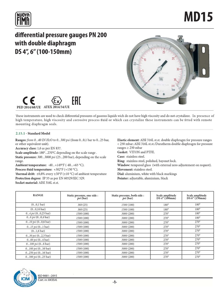 23030_RC7=Data Sheet MD15 DN100-150 @en | PDF | Pressure Measurement ...