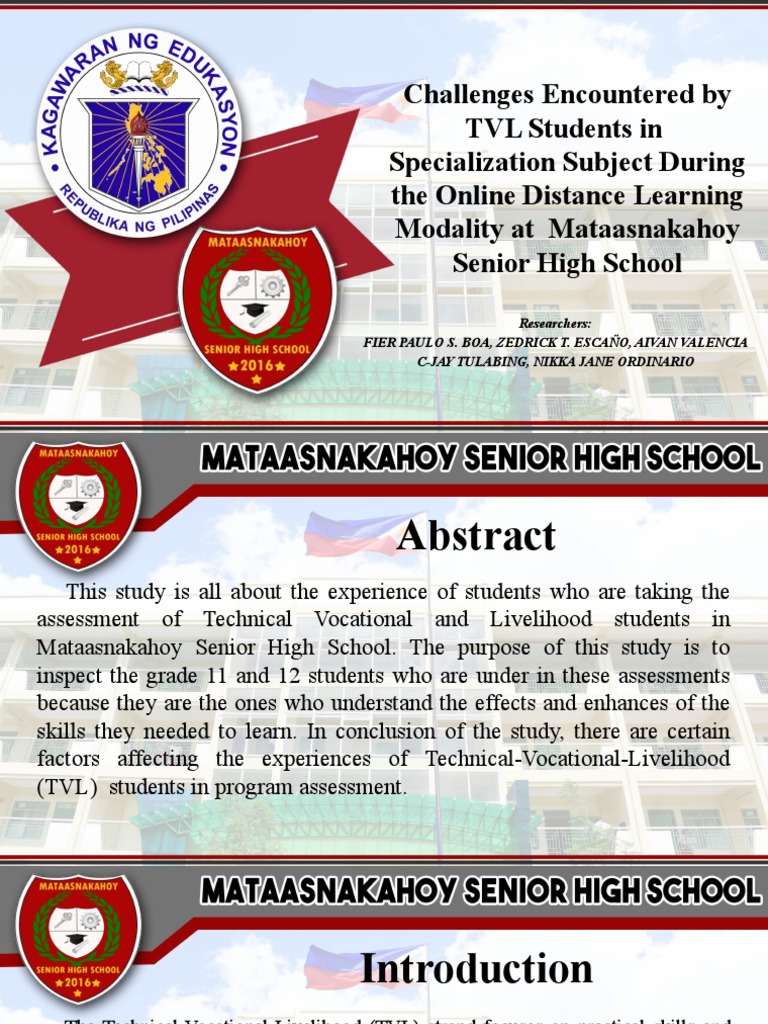 Challenges Encountered by TVL Students in Specialization Subject During ...