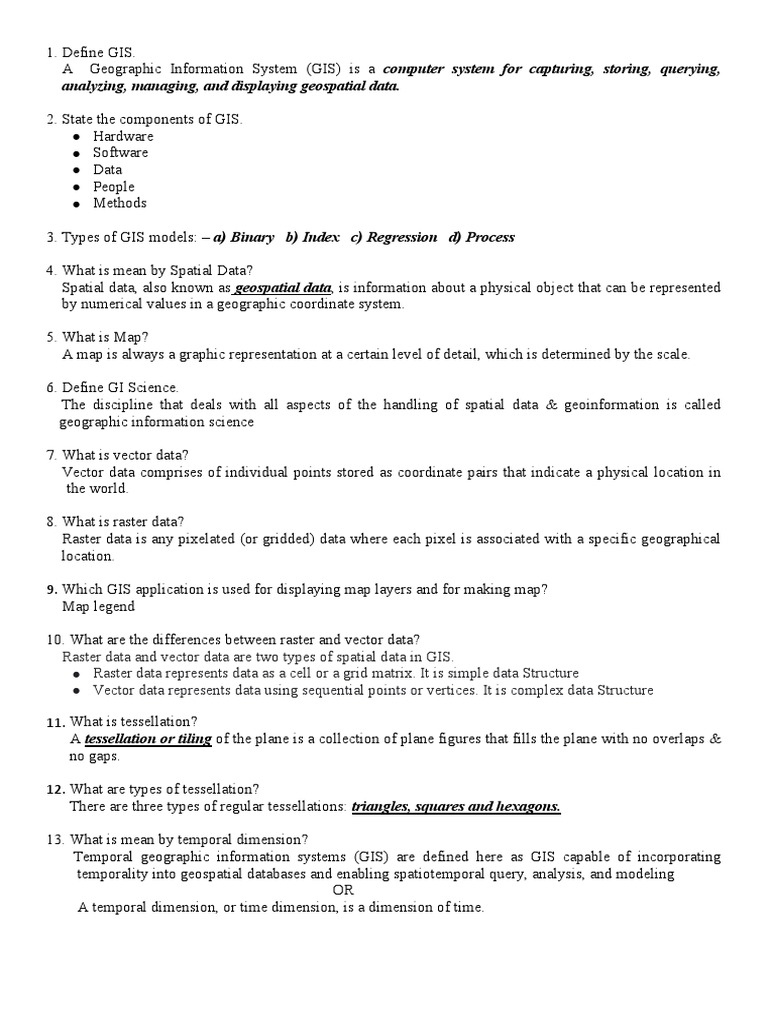 GIS IMP Questions | PDF | Geographic Information System | Spatial Analysis