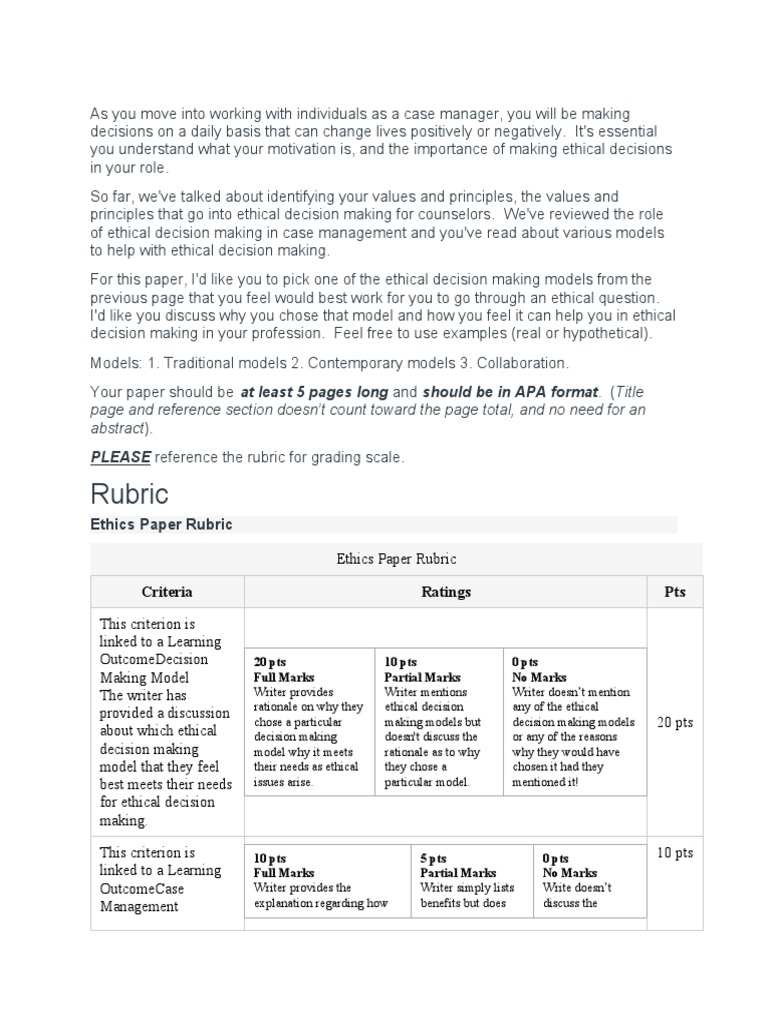Rubric: Page and Reference Section Doesn't Count Toward The Page Total ...