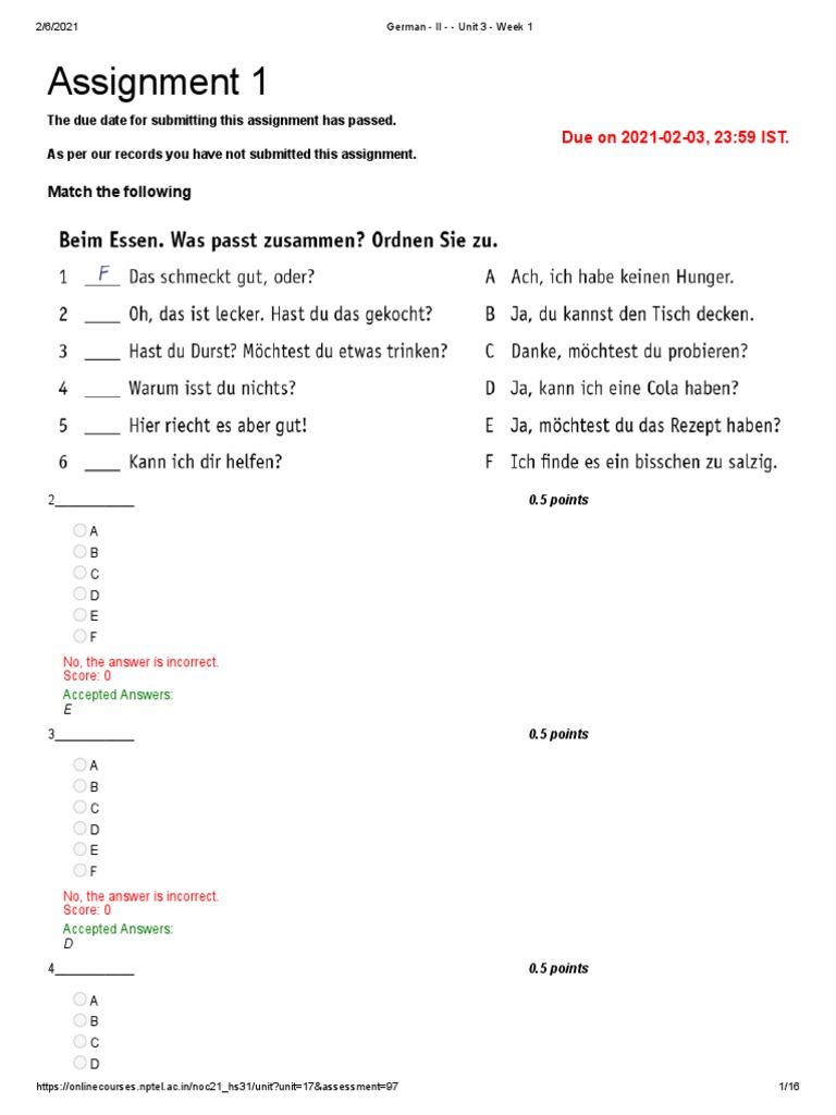 German - II - Unit 3 - Week 1 | PDF