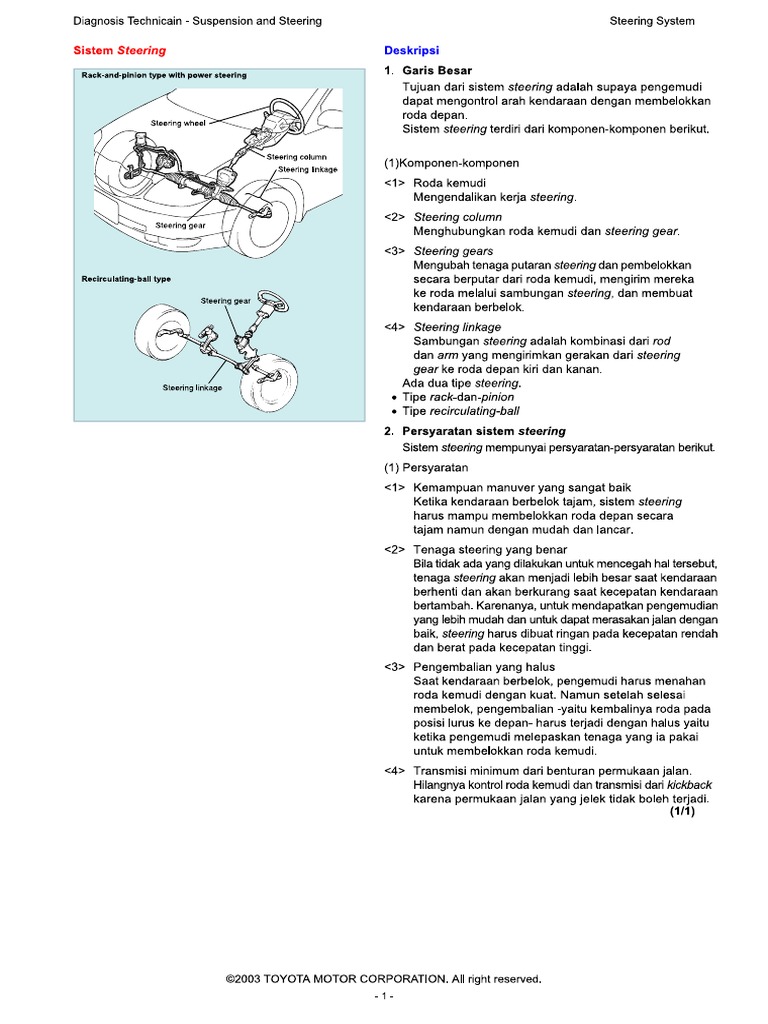 1.steering System | PDF