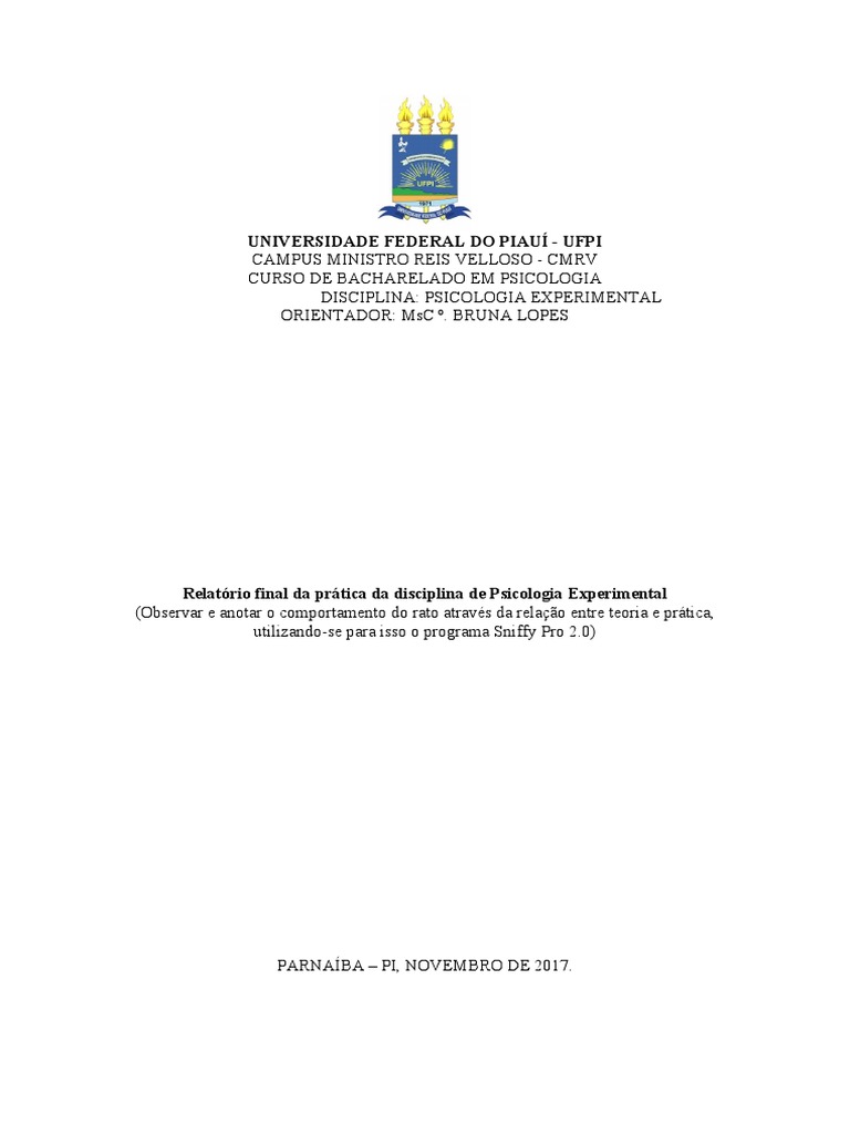 Relatório Final Experimental | PDF | Psicologia | Science