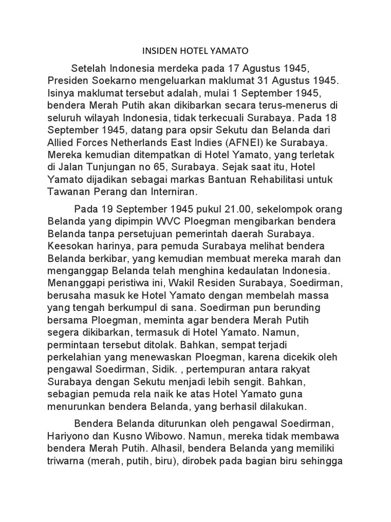 Insiden Hotel Yamato | PDF