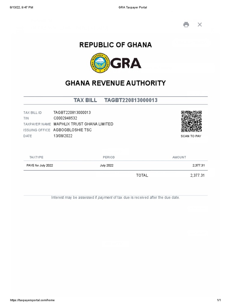 GRA Taxpayer Portal | PDF | Taxes | Taxpayer