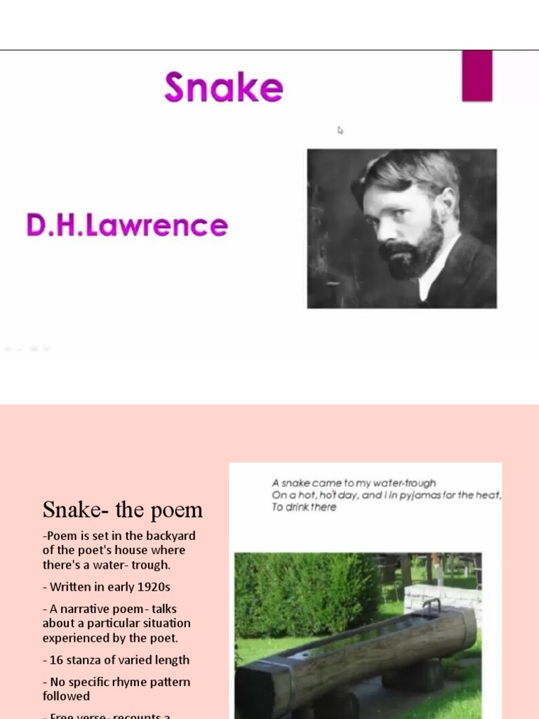 Analysis of D.H. Lawrence's "Snake" Poem | PDF | Poetry