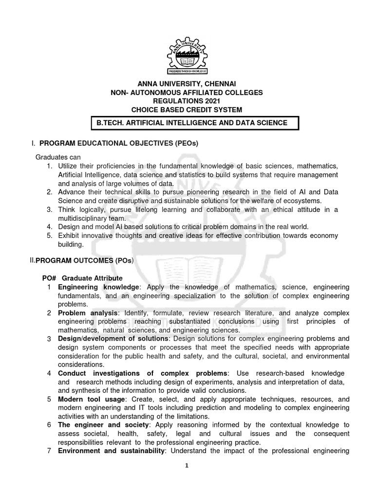 B Tech AIDS | PDF | Engineering | Artificial Intelligence