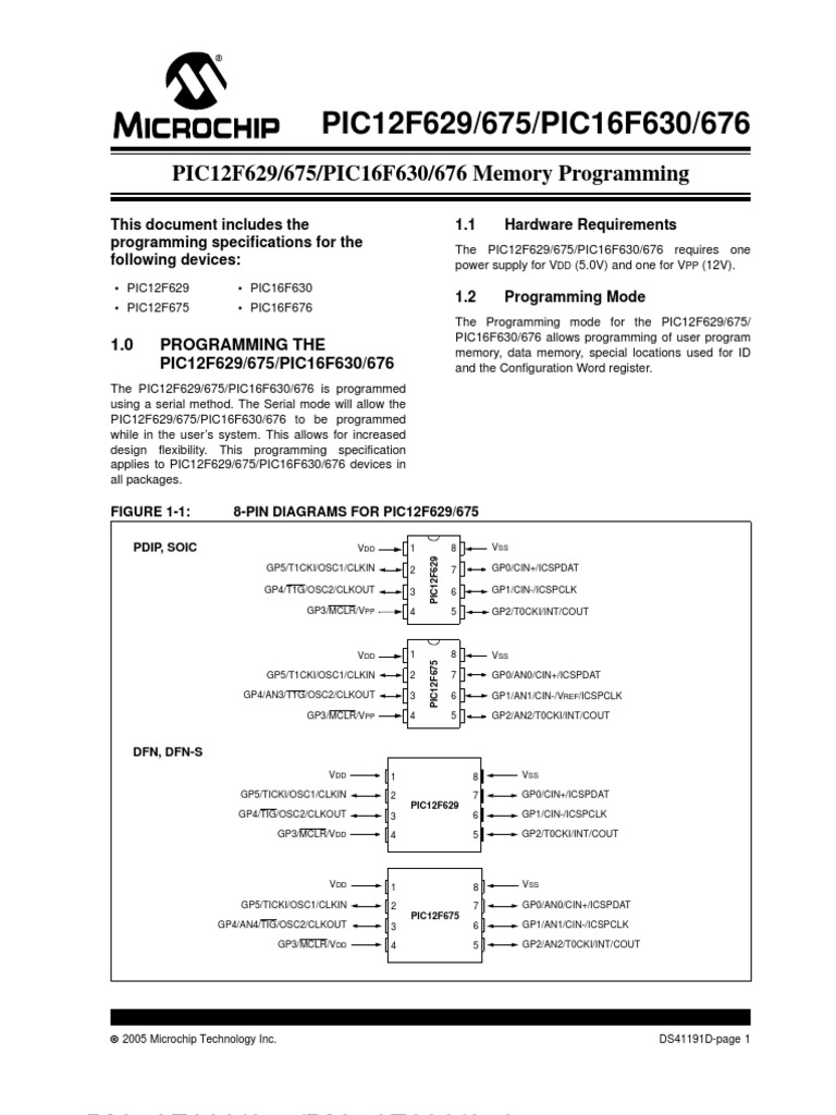 PIC12F629/675/PIC16F630/676 | PDF | Digital Electronics | Computer Data