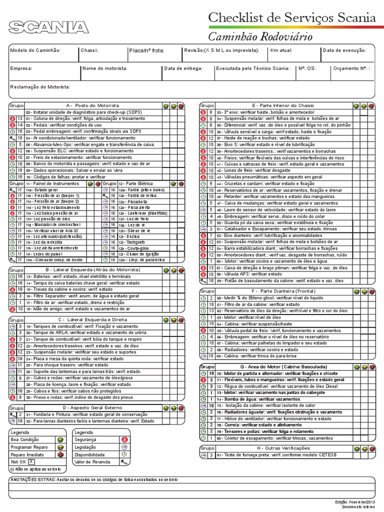 Checklist Rodoviário | PDF | Motores | Tecnologia de veículos