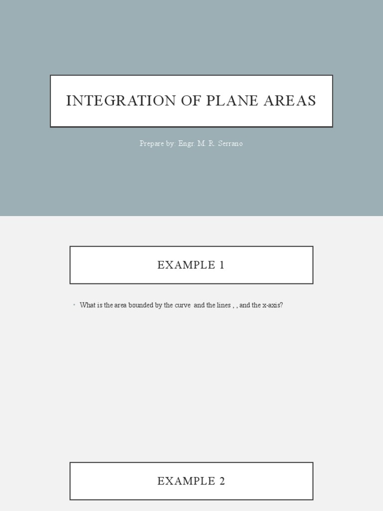 Integration of Plane Areas Examples | PDF | Teaching Methods ...