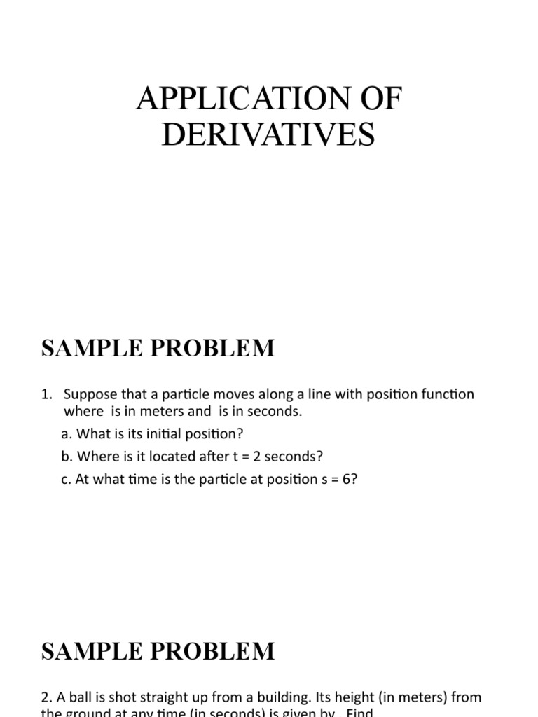Application of Derivatives | PDF