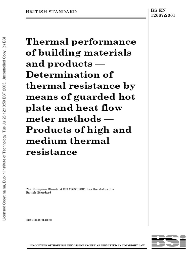 BS en 12667-2001 | PDF | Building Insulation | Heat Transfer